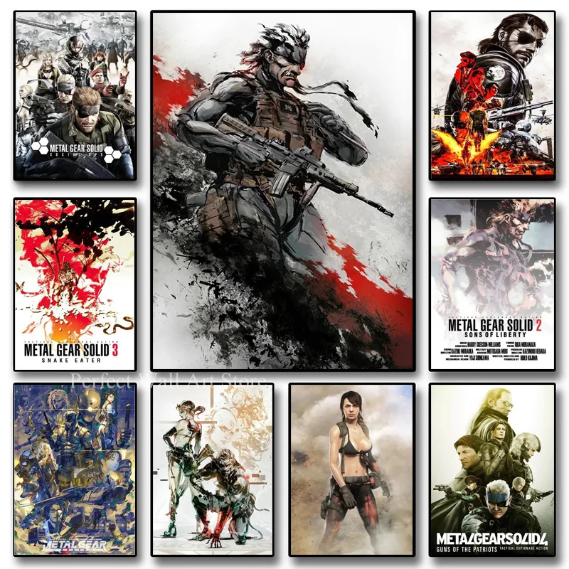 Video-Game-Metal-Gear-Solid-MGS-Snake-Girl-Posters-Merchandise-Canvas ...