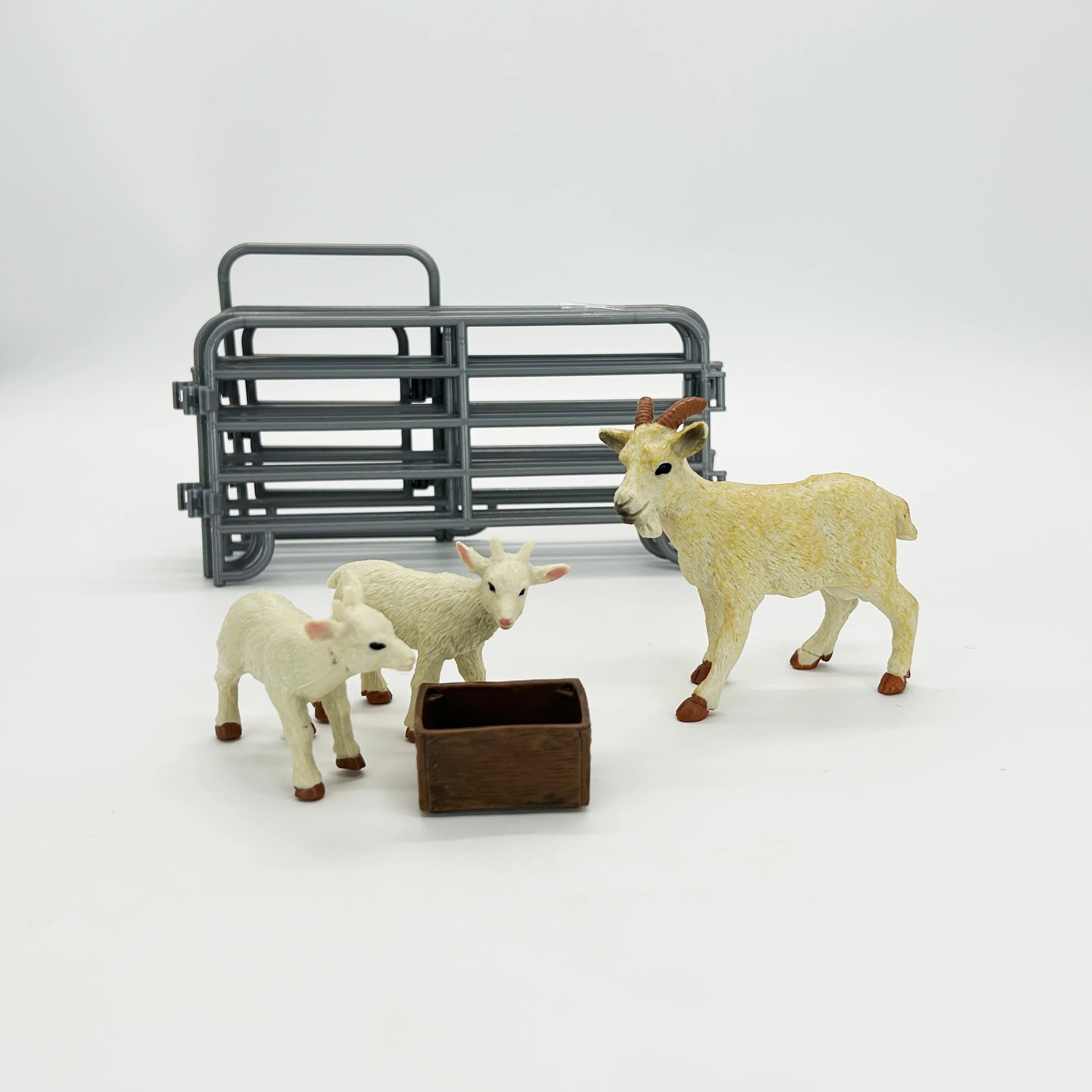 GRAN RANCHO CABALLO Vaca TORO CABRA OVEJA Conjunto con valla de escena ...