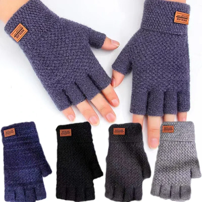 Men-Winter-Fingerless-Gloves-Half-Finger-Writting-Office-Knitted-Alpaca ...