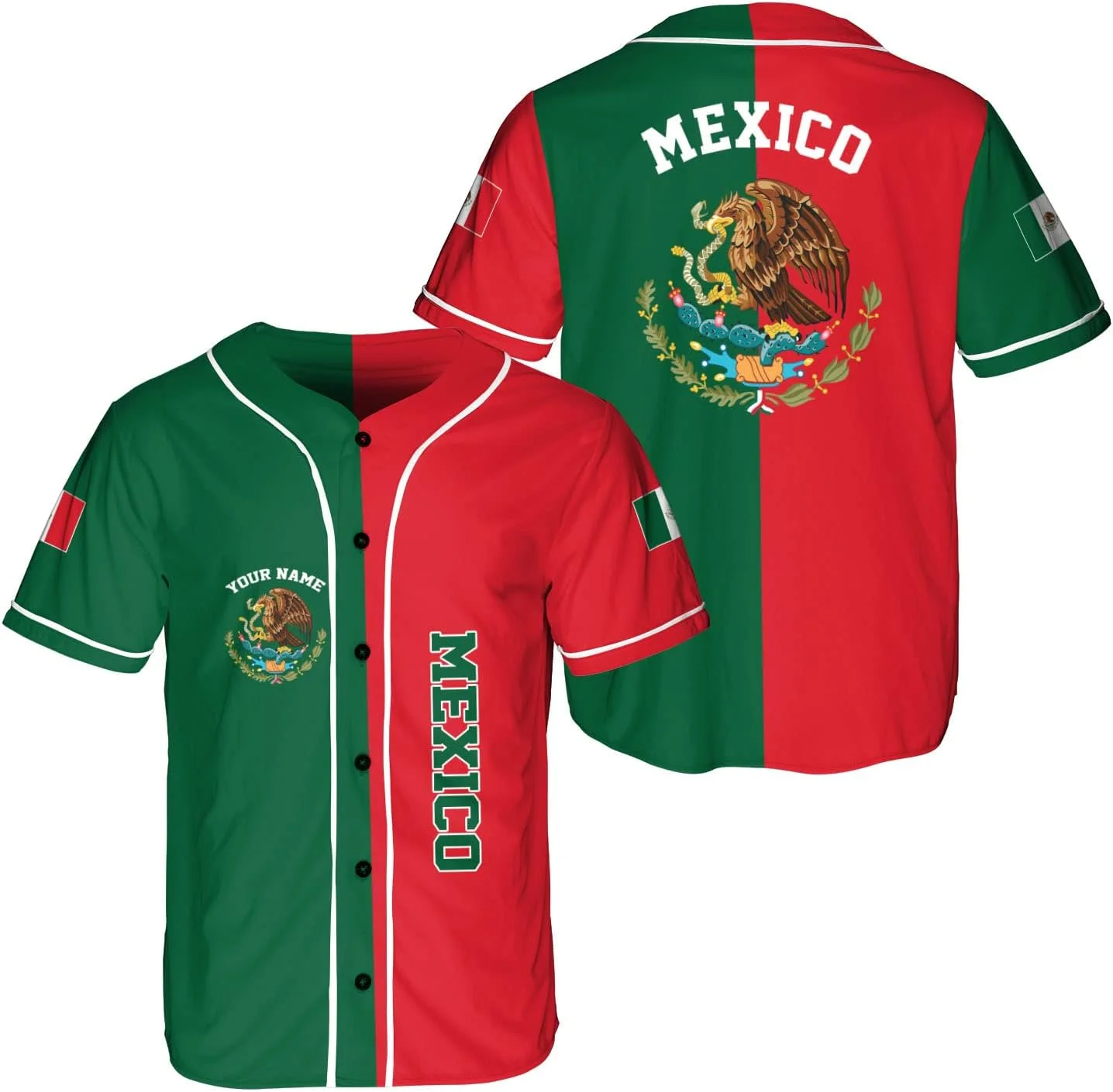 Mexico-Flag-Badge-Baseball-Jersey-Men-s-Women-s-Short-Sleeve-Jersey-Men ...