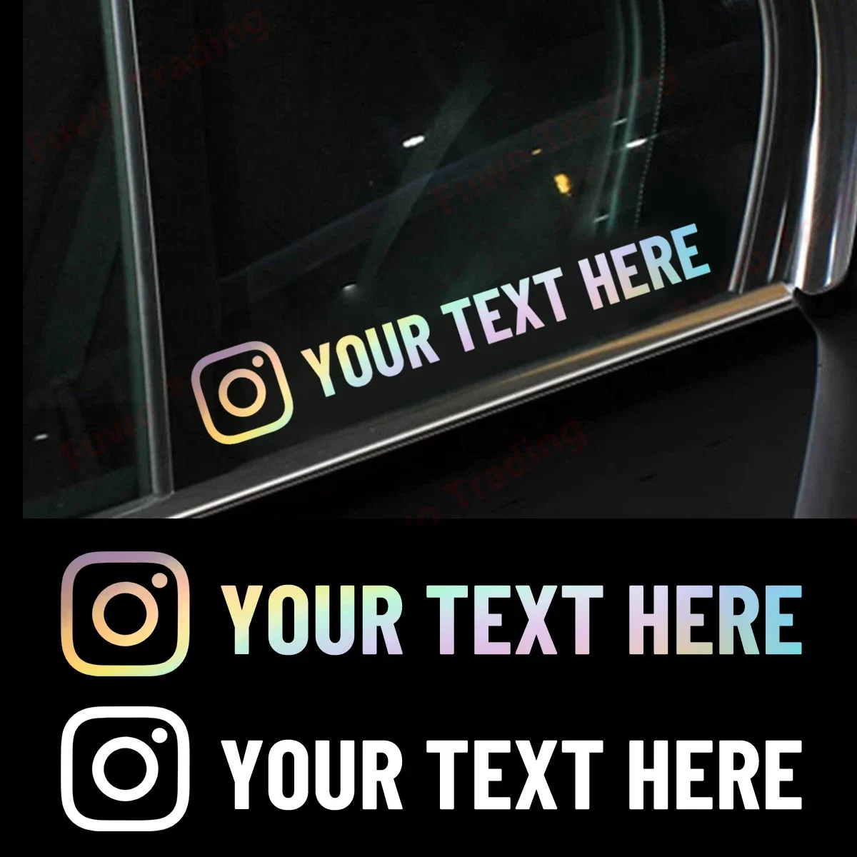 Custom-Text-Name-Car-Sticker-For-Instagram-Facebook-Twitter-YouTube-TK ...