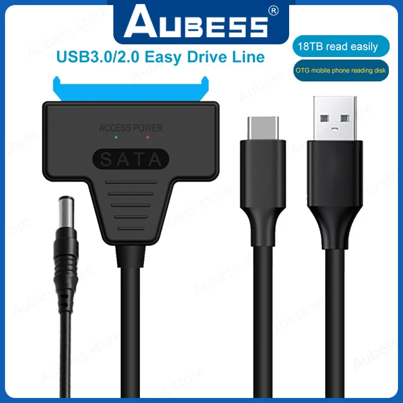 USB To SATA 3 Cable Sata To USB3.0 Adapter Cable Support 22Pin 2.5/3.5 ...