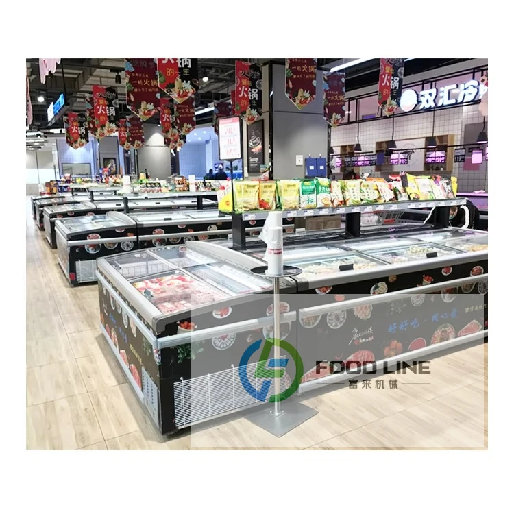 Ice Cream Chicken Combination Island Chiller Display showcase ...