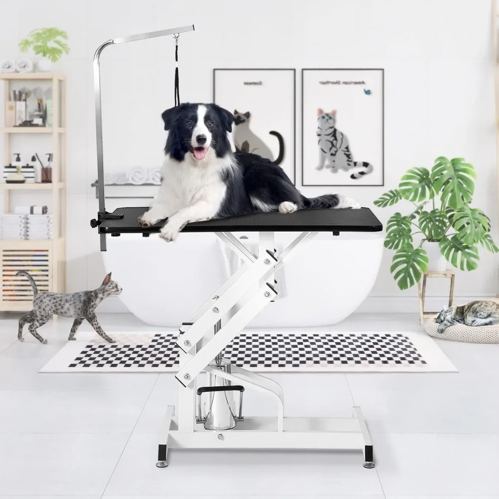 42.5” Pet Dog Hydraulic Grooming Table Adjustable Height Trimming ...