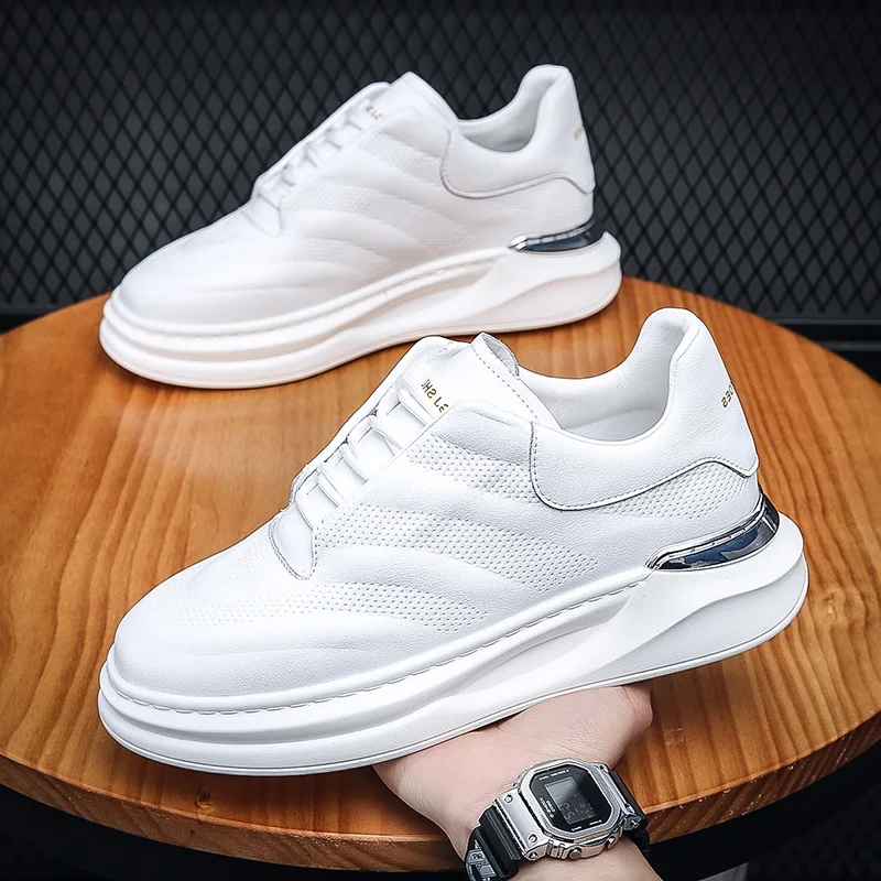 New Men's Fashionable Mix Colors All Match Classic White Lace Up ...