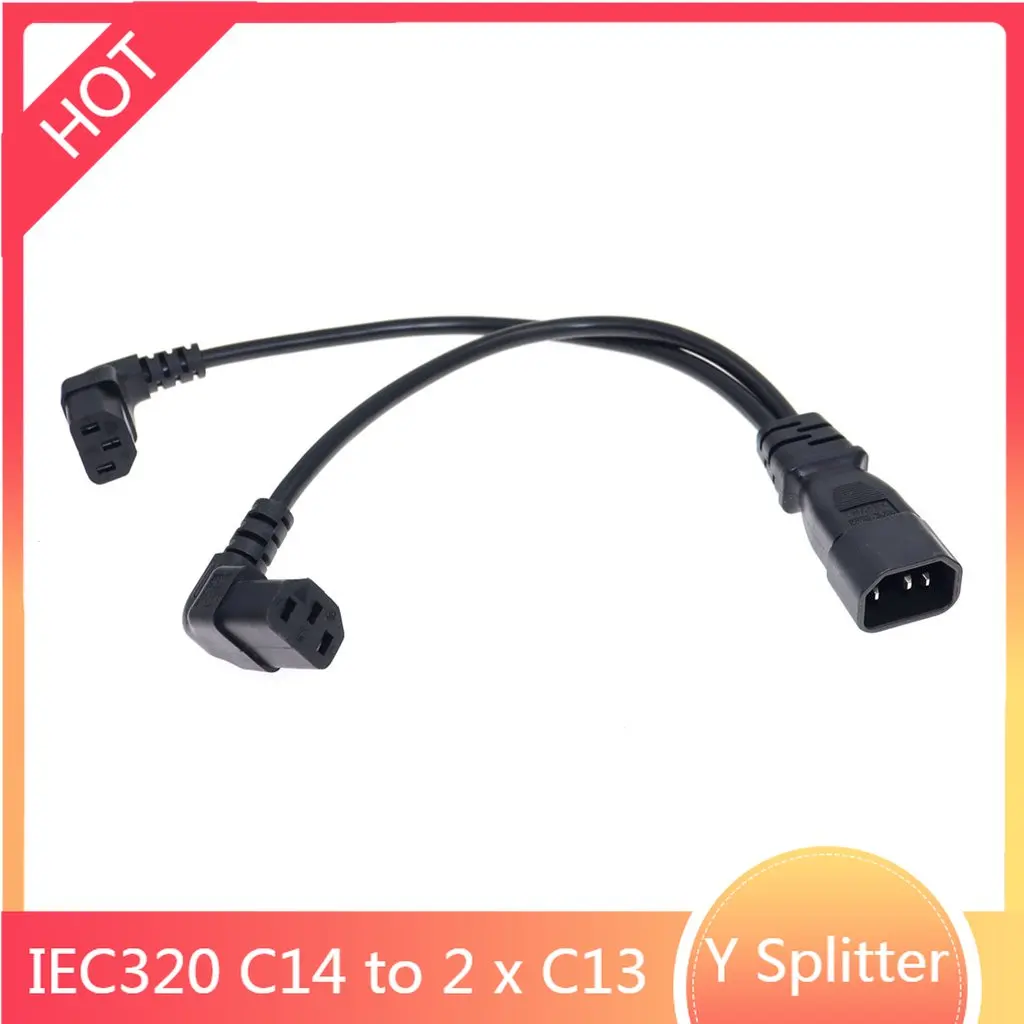 Single-IEC-320-C14-Male-to-Dual-C13-Up-angle-Female-Adapter-Cord-for ...
