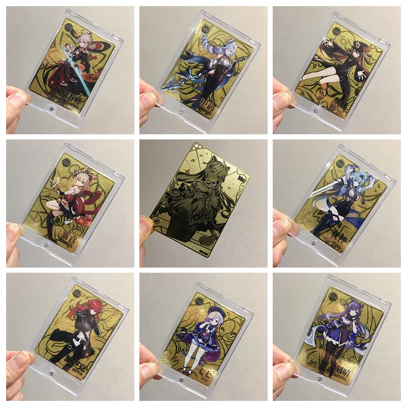 Anime Goddess Story Kawaii MR MSR Metal Glitter Card Rem Keqing Lumine ...