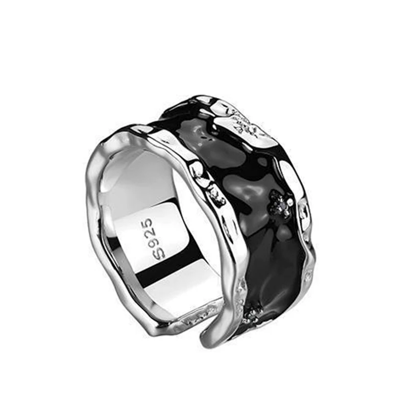 Luxury-Men-Ring-Hip-Hop-Style-Black-Open-Double-High-End-Index-Finger ...