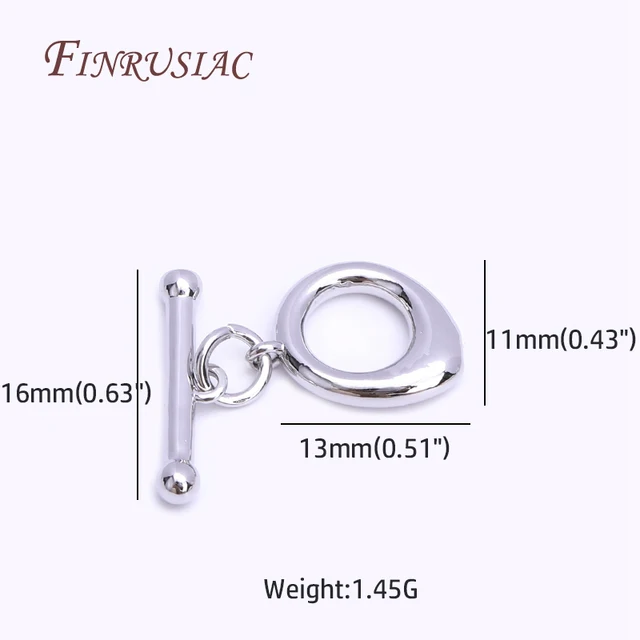 18K Real Gold Plated Geometry Heart OT Clasp For Bracelet Necklace Components,Dainty Brass ...