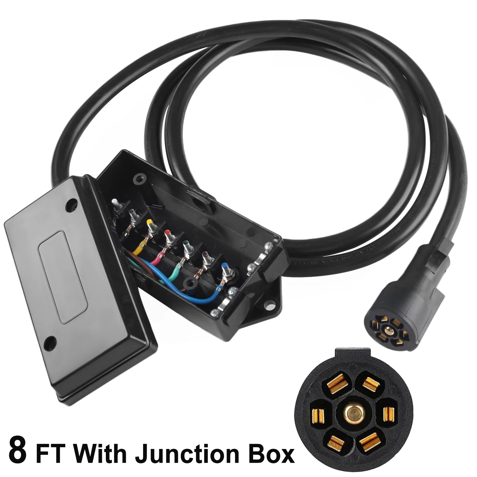Trailer Wiring Junction Box Leisure RV 7-Way Trailer Plug Junction Box ...