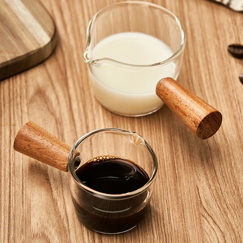Mini-Glass-Milk-Cup-Small-Coffee-Cup-Milk-Pitcher-Creamer-Jug-Wood ...