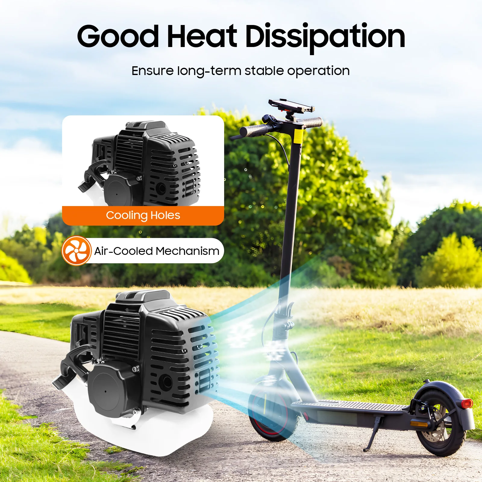 49CC 2-Stroke Pull Start Engine Motor 7000 Rpm Black for Pocket Bikes ...