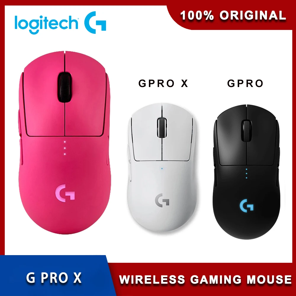 Logitech g pro x superlight g pro gpw rosa mouse para jogos sem fio 25k herói leve mecânica ...