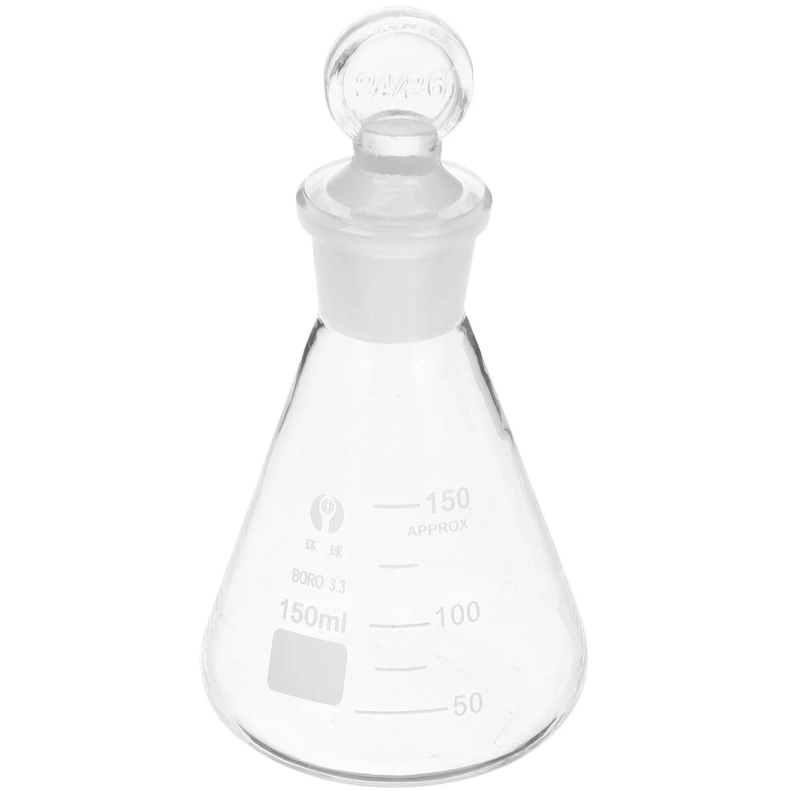 Erlenmeyer Flask with Stopper Conical Chemical Plug Precise Scale Glass ...