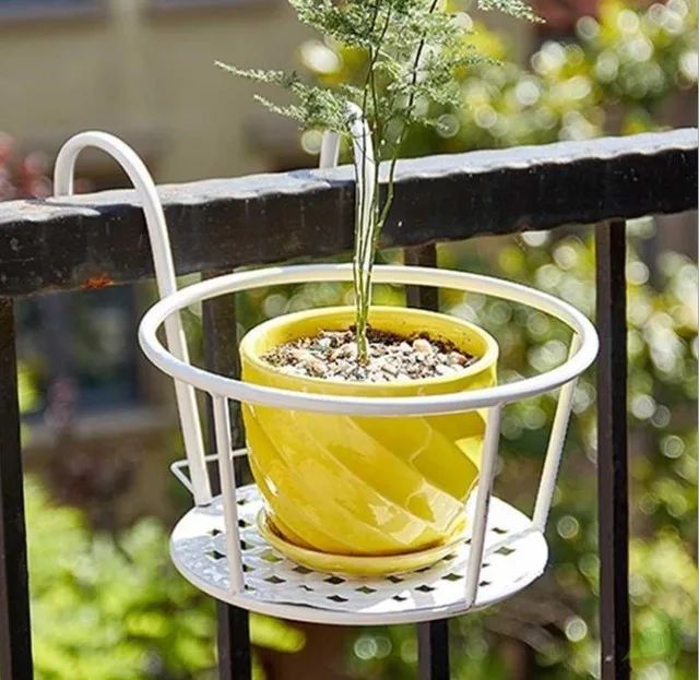 Multi-Purpose Wrought Iron 3-Layer Balcony Flower Stand Flower Pot Rack ...