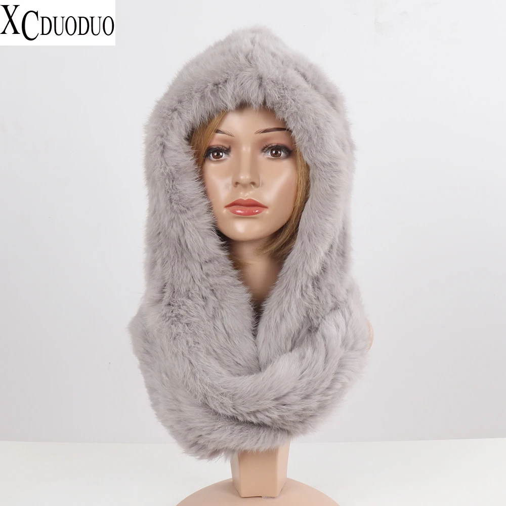New-Lady-Knitted-100-Natural-Rabbit-Fur-Hats-Women-Winter-Warm-Knit ...