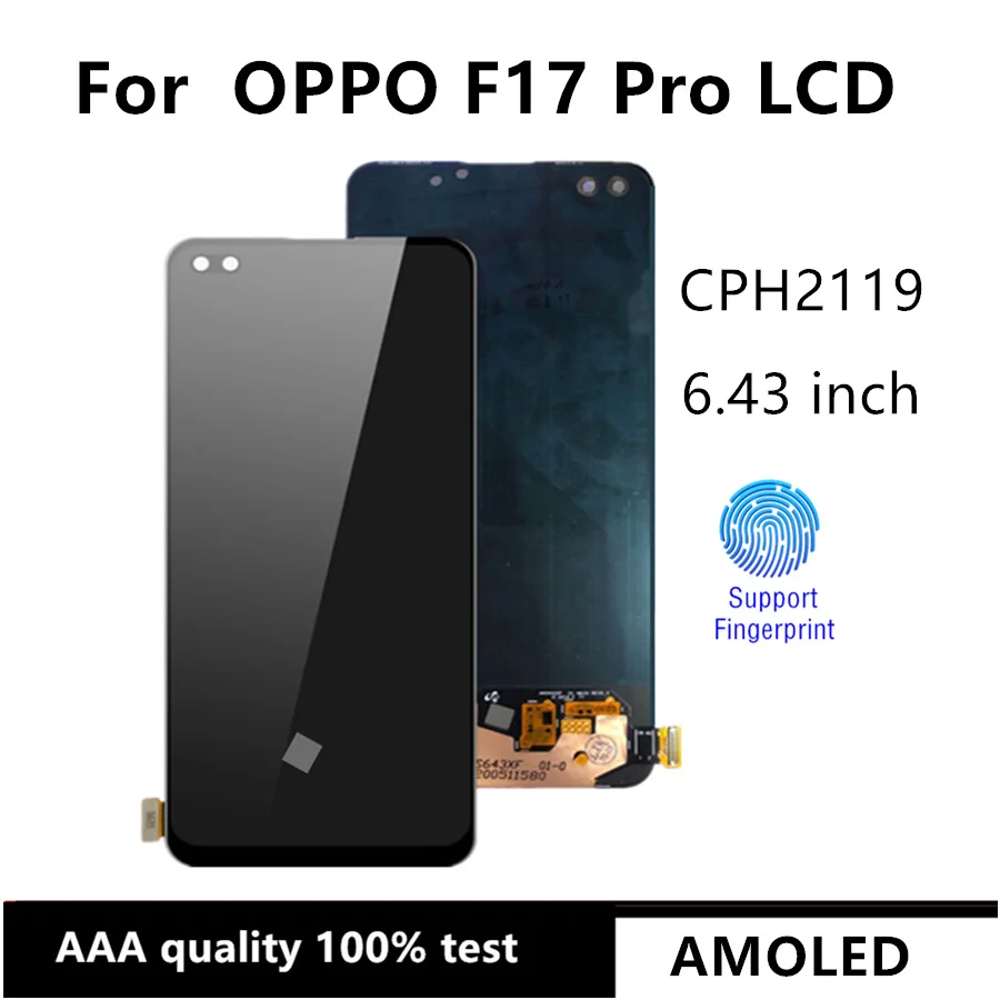6.43'' AMOLED For OPPO F17 Pro LCD Display Touch Screen Digitizer ...