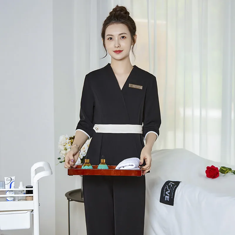 전문 스타일 유니폼 여성 에스테틱 뷰티 살롱 스파 호텔 웨이터 에스테틱 데스크 마사지 네일 미용사 카페 작업복
