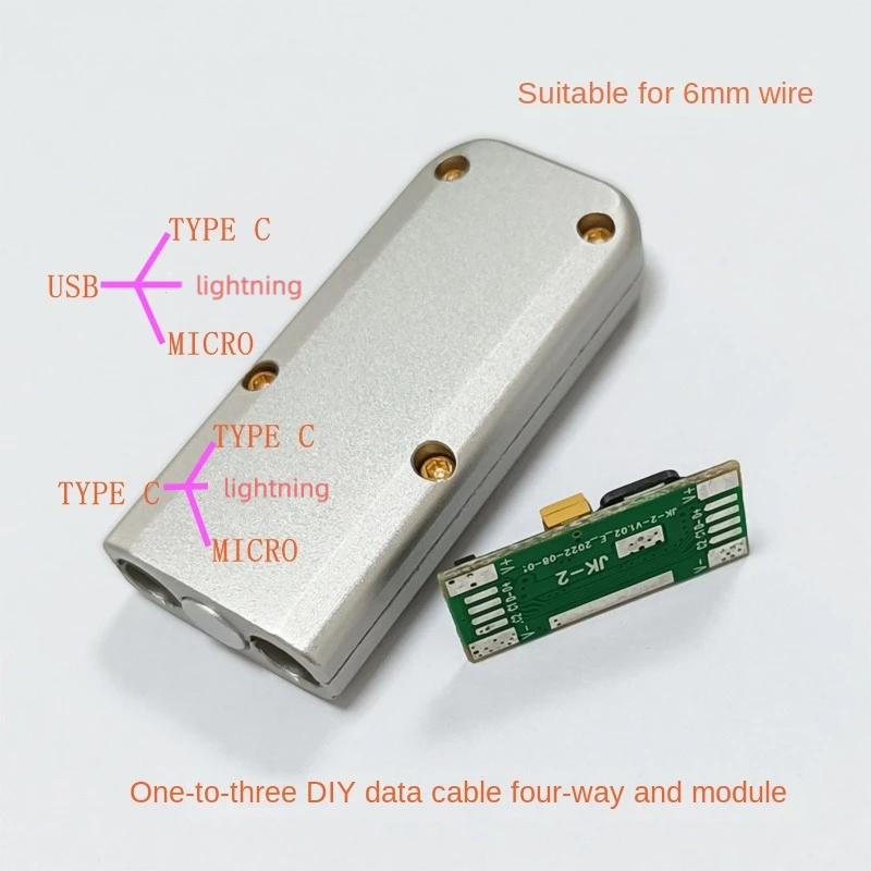 DIY-usb-cable-accessories-one-driven-two-one-driven-three-applicable-lightning-typeC-Android-6MM ...