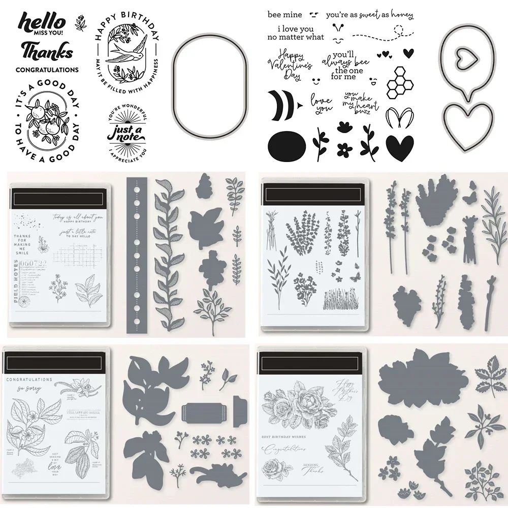 Stippled-Roses-Notes-Naturelles-Filled-With-Happiness-Clear-Stamps-and ...