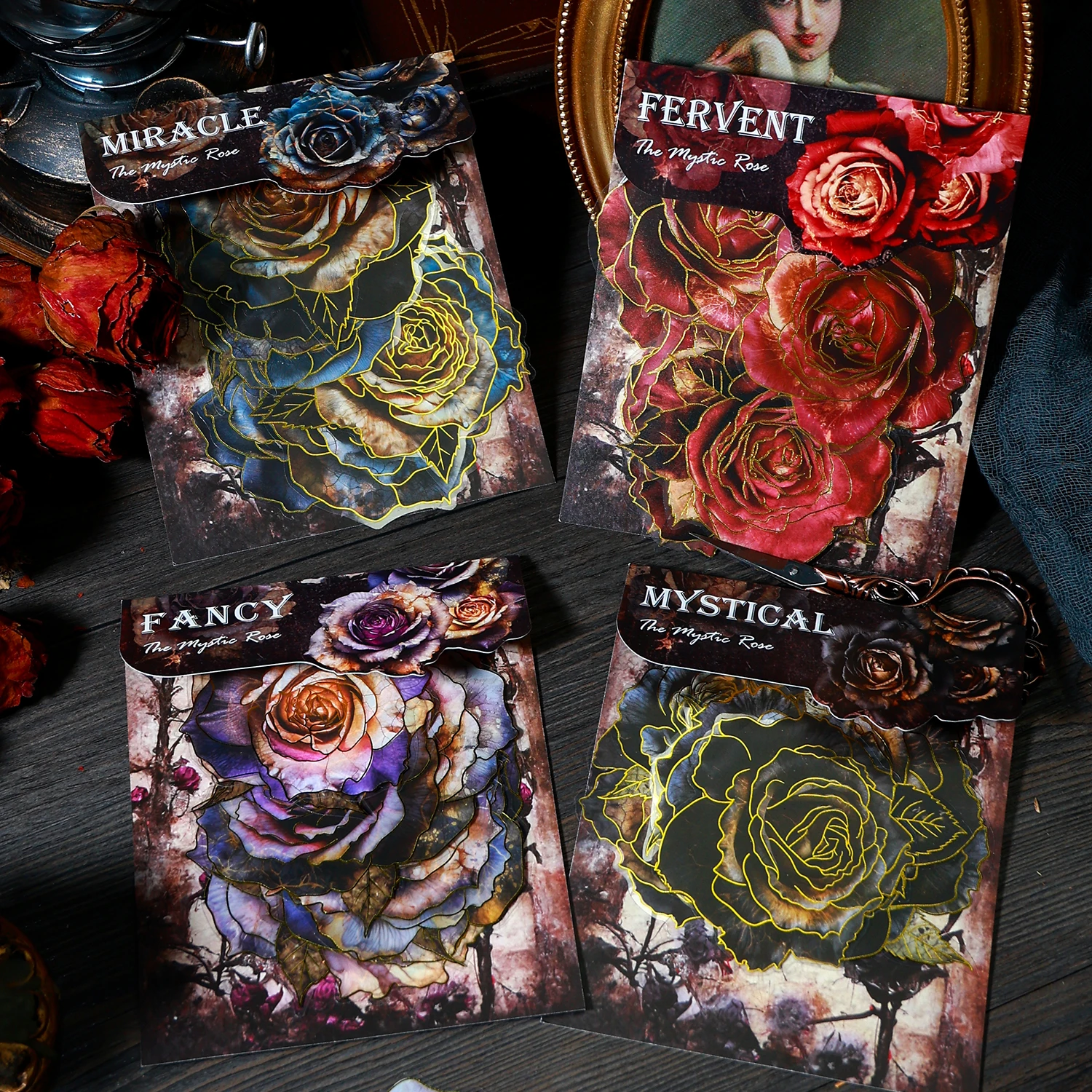 Flores-vintage-adesivos-Folha-de-ouro-DIY-Scrapbooking-colagem-lbum-de ...