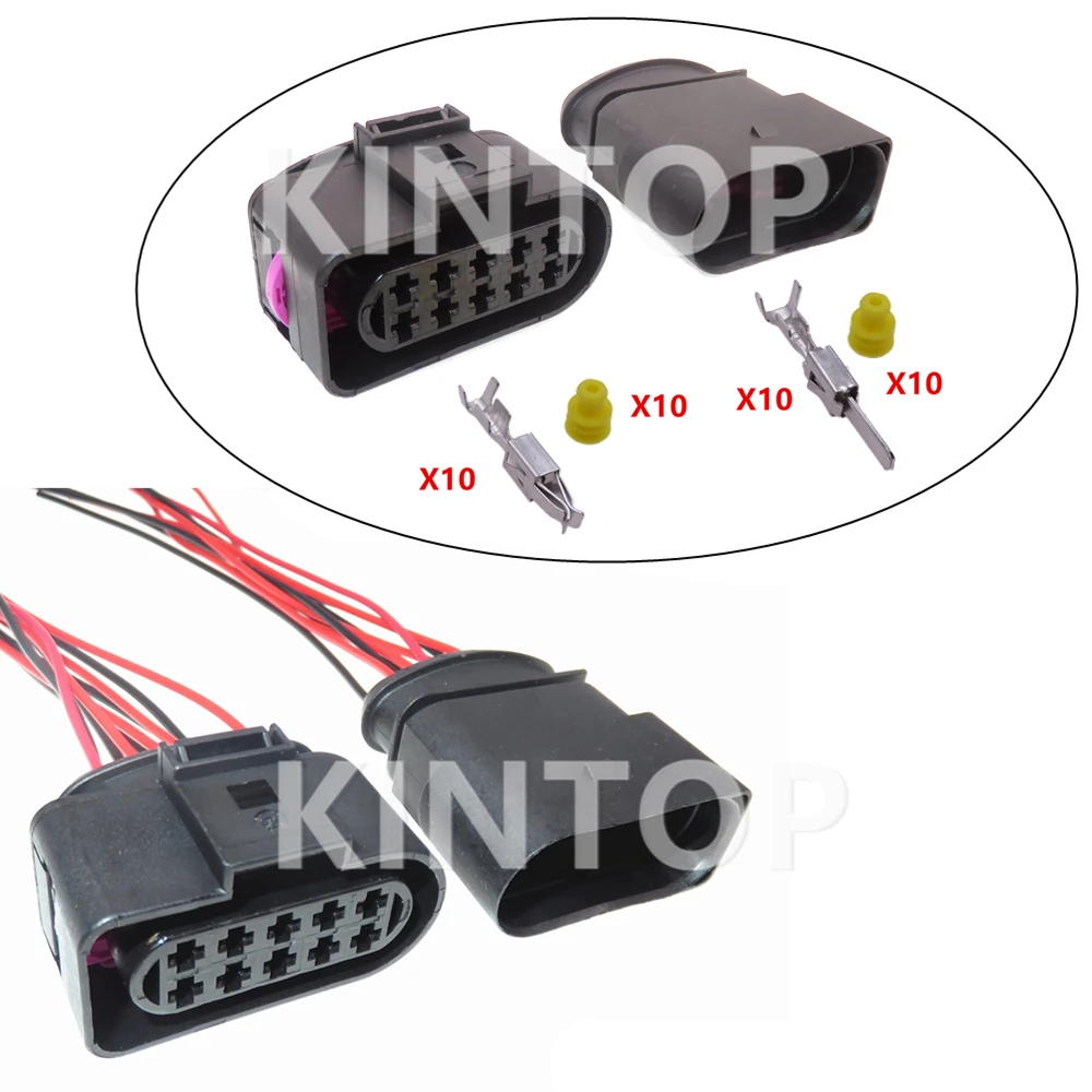 1 Set 10 Pins Automobile Connector 1J0973835 1J0973735 1813346-1 493577 ...