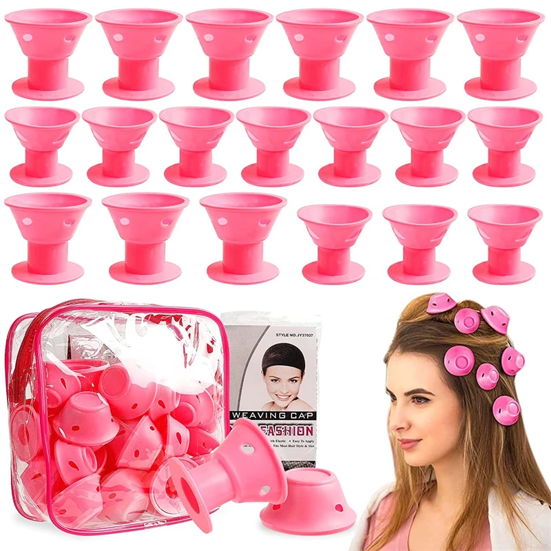 Soft Rubber Silicone Heatless Hair Curler Twist Hair Rollers Clips Don ...