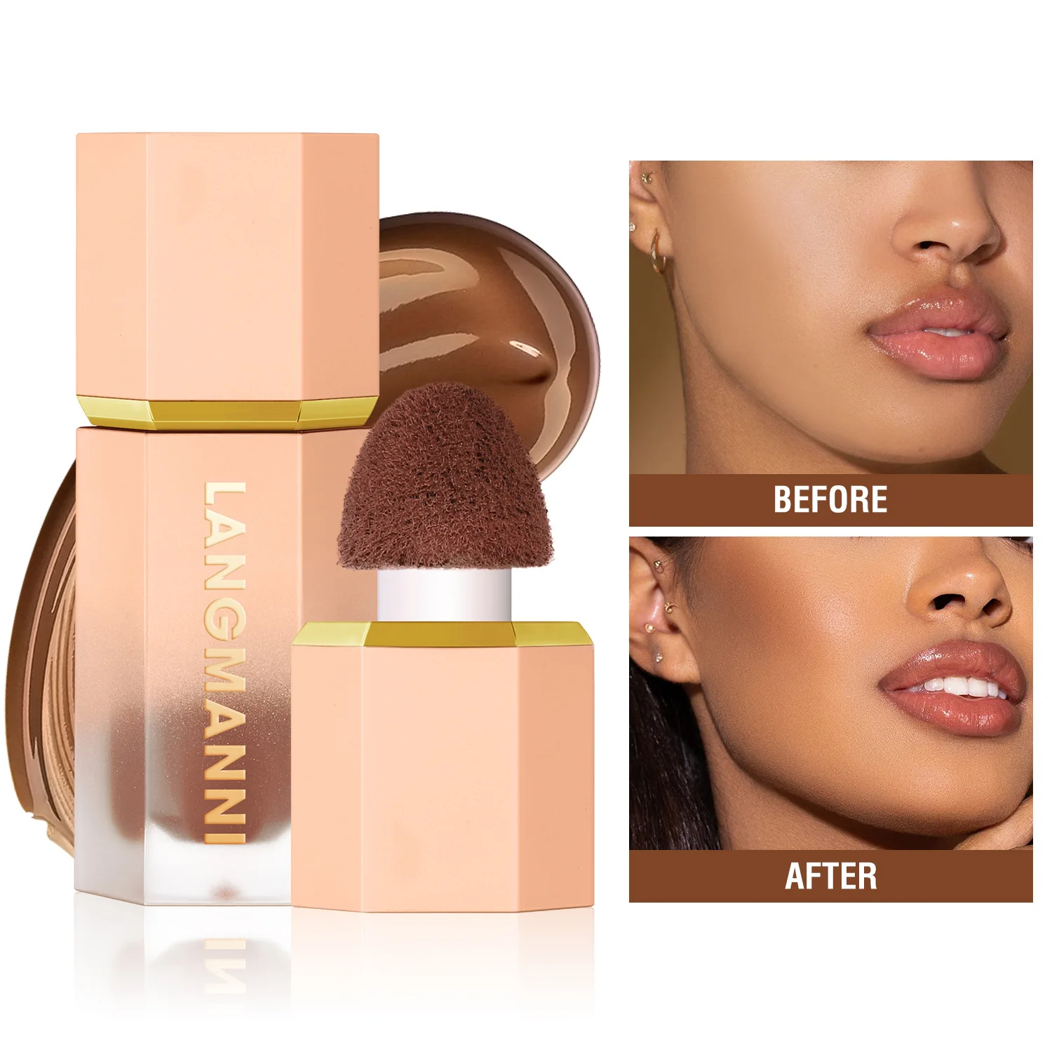 langmanni three-color liquid face trimming three-dimensional deepening ...