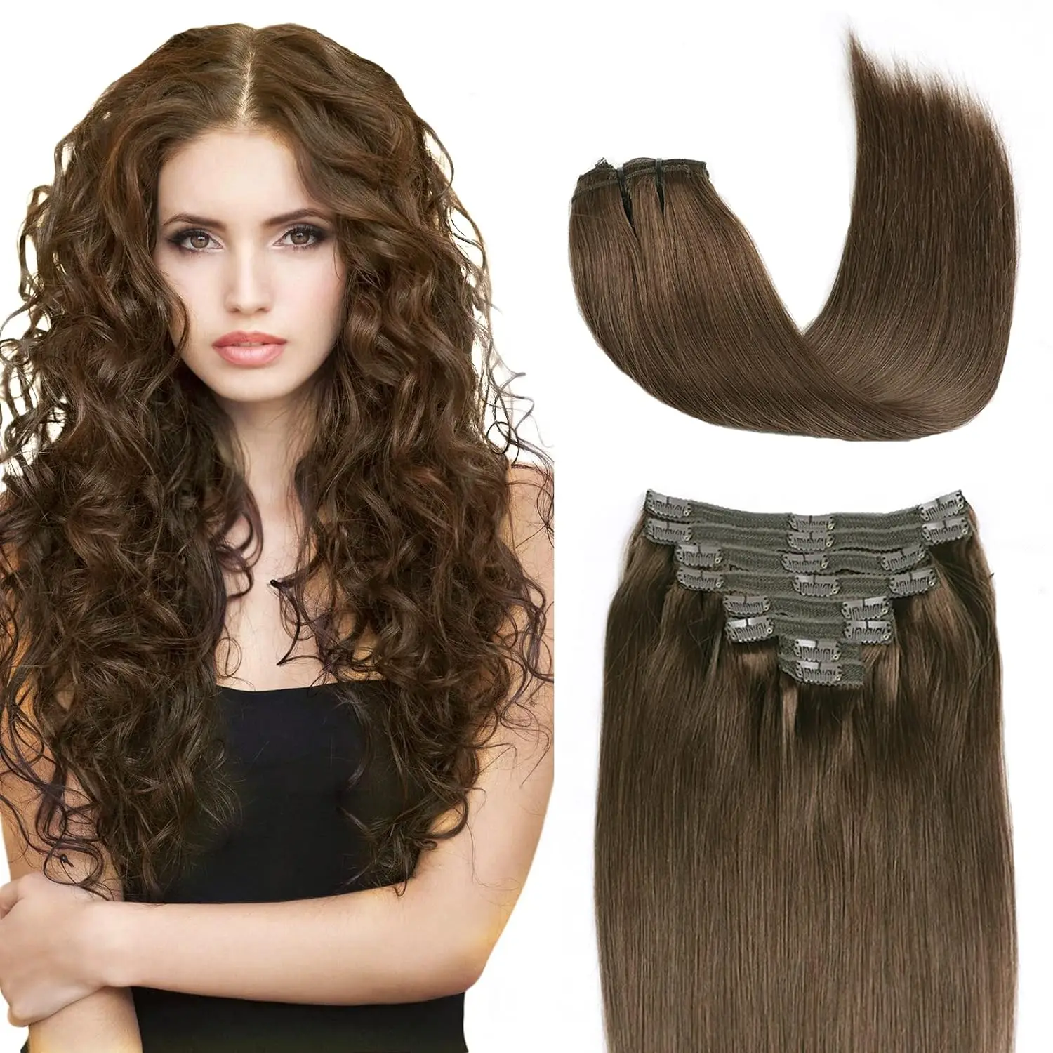 Striaght-Clip-In-Hair-Extensions-8Pcs-Set-100-Human-Hair-14-To-26 ...