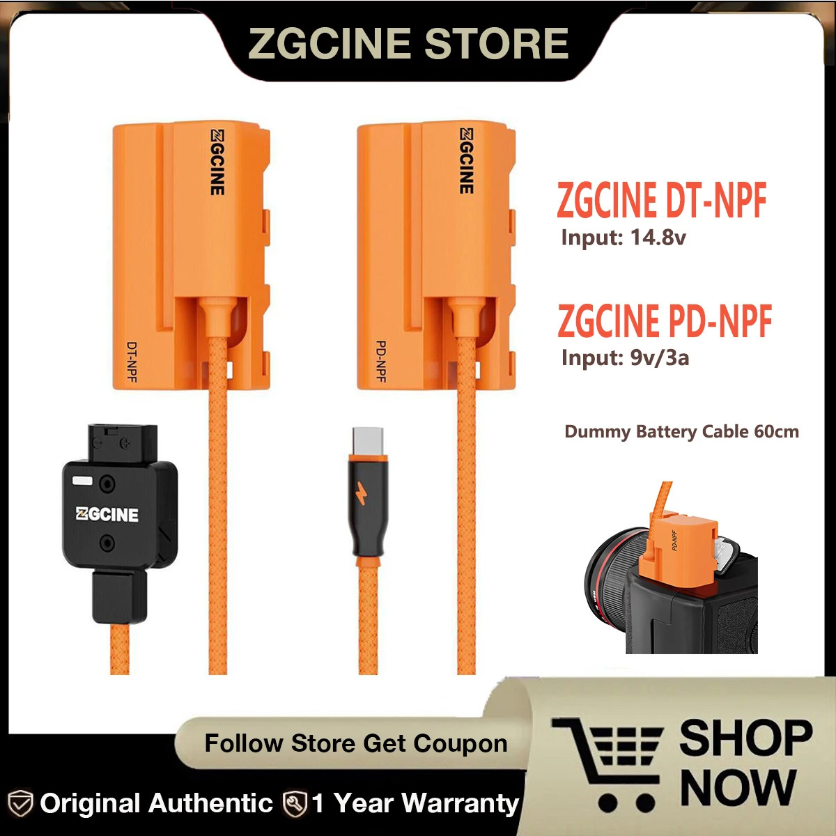 ZGCINE-D-Tap-USB-C-PD-to-NPF-NPF-550-Dummy-Battery-Cable-Braided-Wire ...