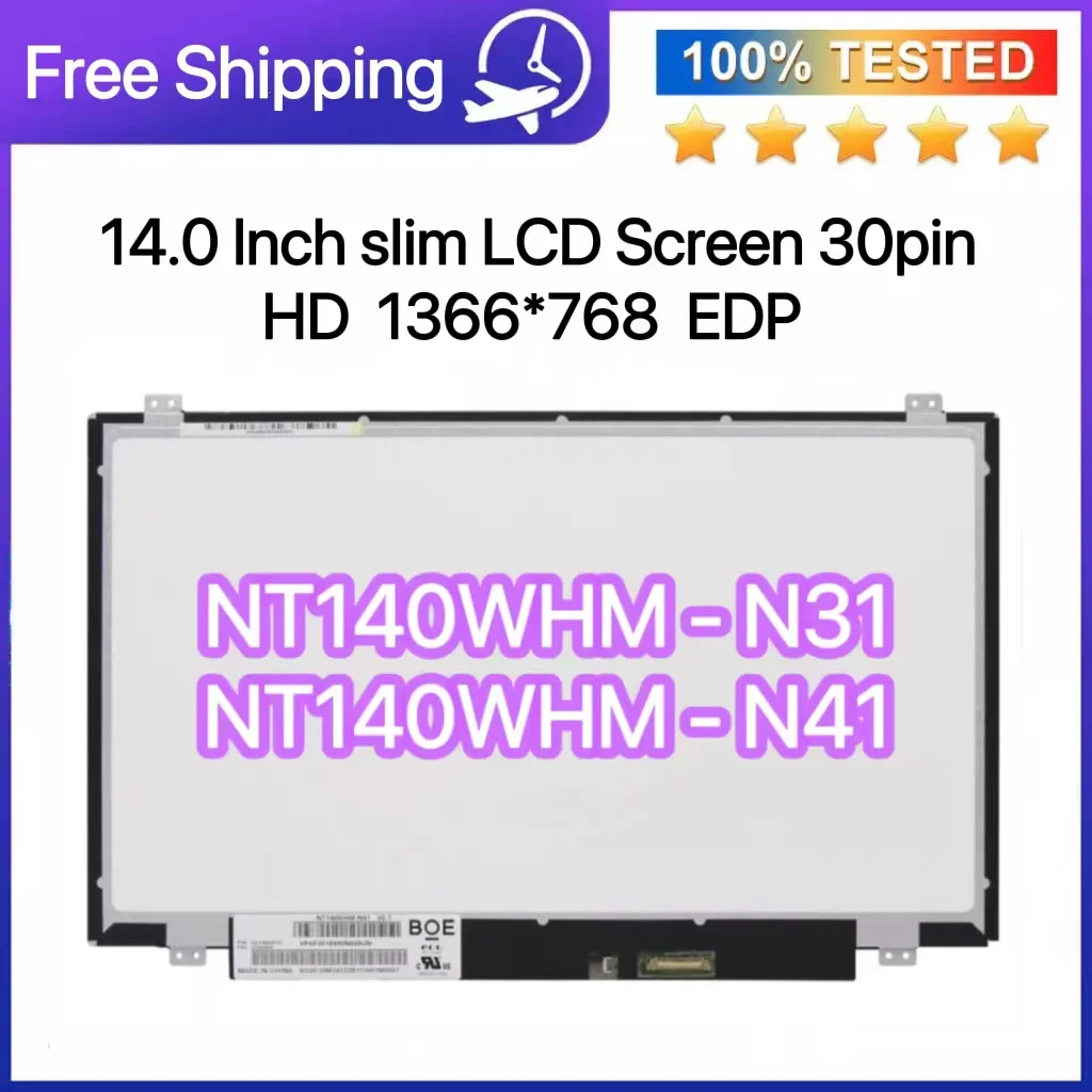 Pantalla LCD de 14 "NT140WHM-N31 N41, pantalla LED NT140WHM N31 N41 ...