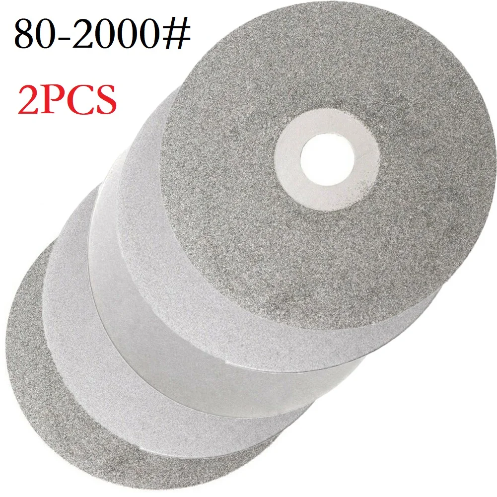 2PCS 4" 100mm Grinding Wheel Disc 80-2000# Diamond Coated Flat Lap ...