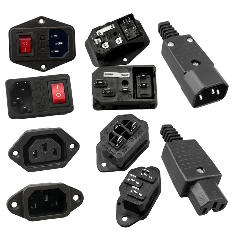 IEC320-C13-C14-Electrical-Power-Socket-LED-250V-Rocker-Switch-Brass-10A ...