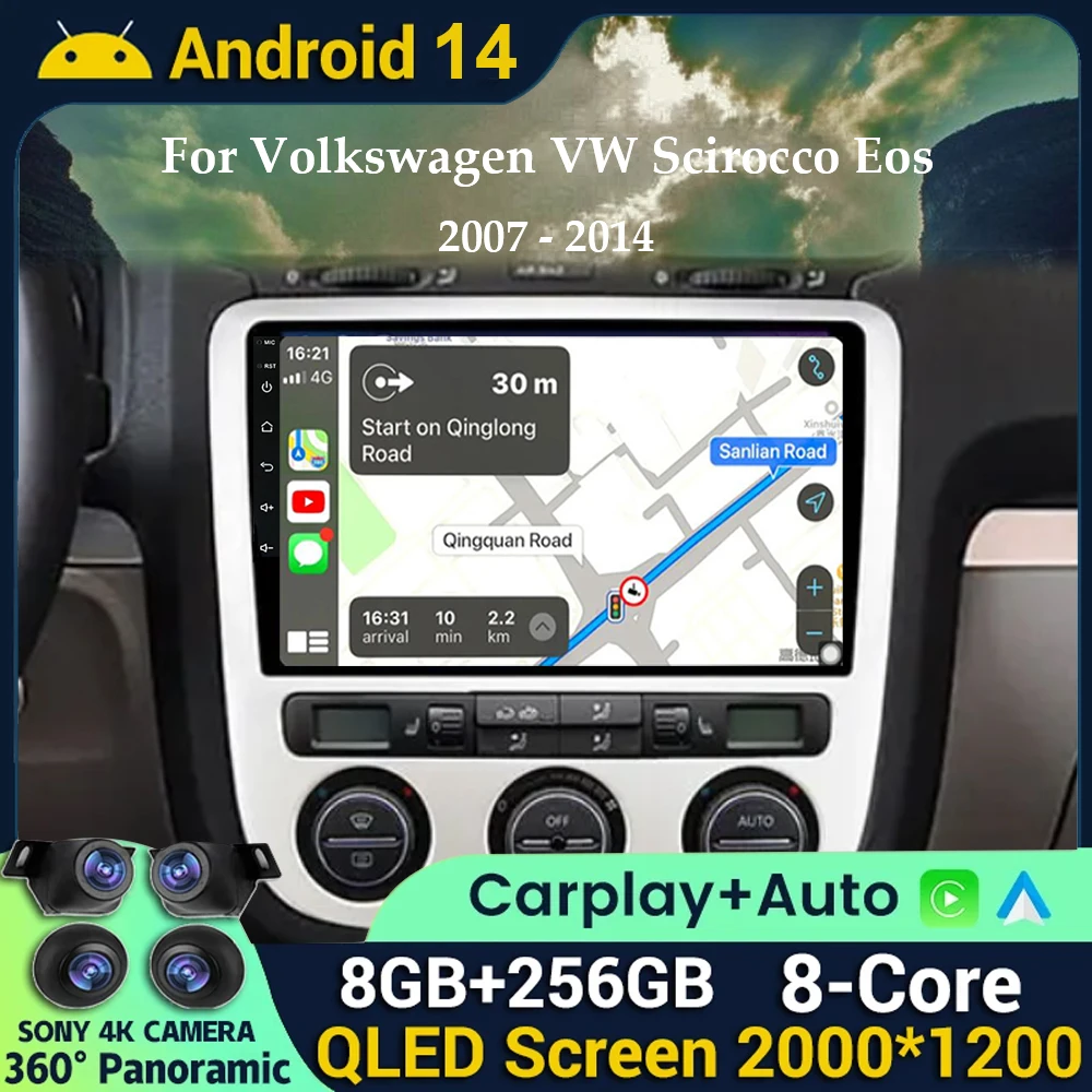 Android-14-For-Volkswagen-VW-Scirocco-EOS-2009-2014-Car-Radio-Carplay ...