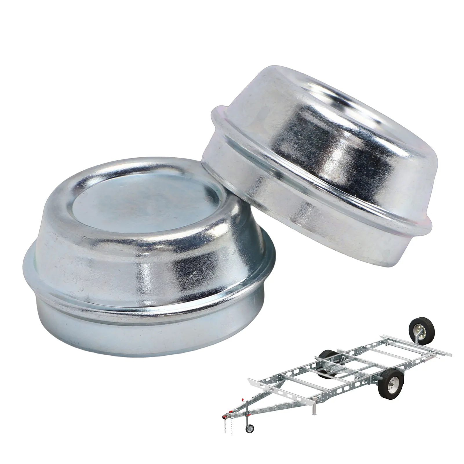 2pcs 48mm Trailer Hub Dust Cap Galvanized Steel Trailer Wheel Hub ...