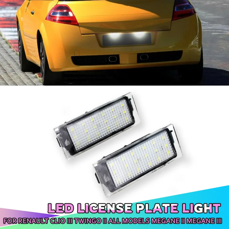 LED-License-Number-Plate-Lamp-Car-Light-Luz-No-Error-for-Renault-Megane ...