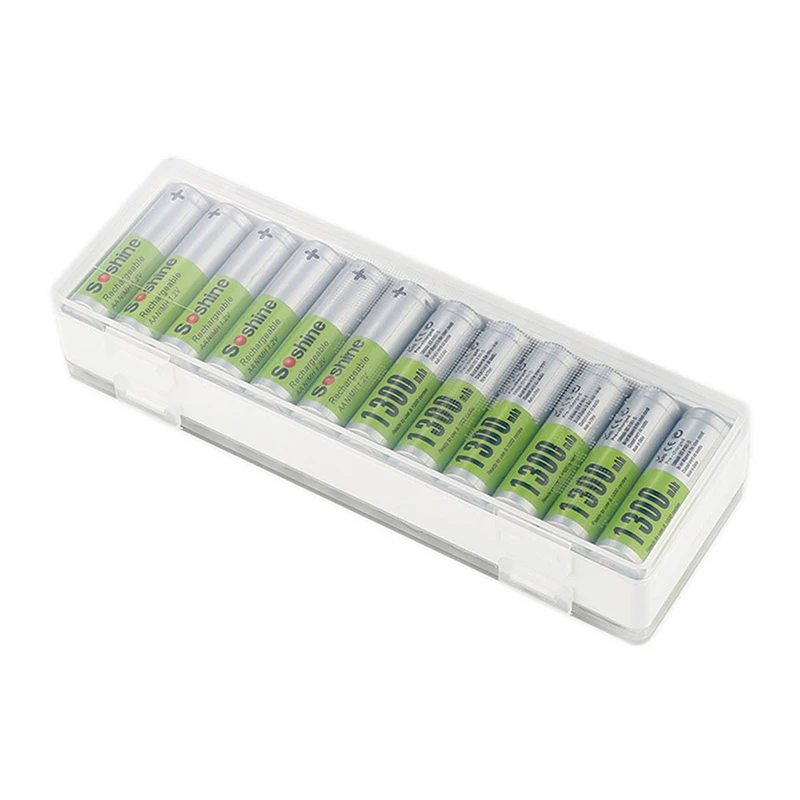 AA Battery Storage Case 24 Slot Battery Holder Organizer Plastic ...