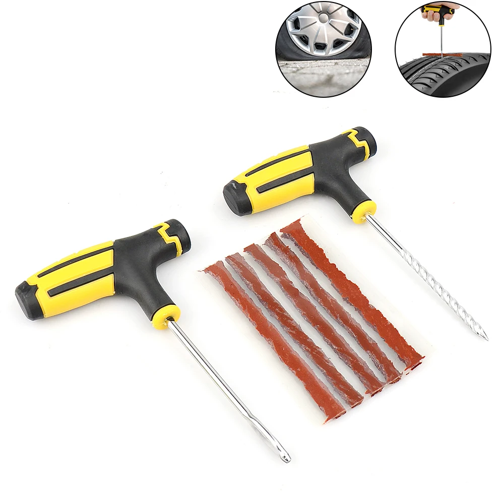 Professional-Car-Tire-Repair-Tools-Kit-with-Rubber-Strips-Tubeless-Tyre ...