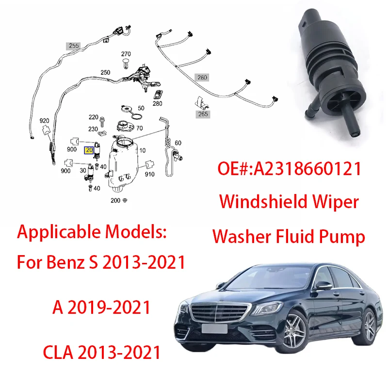 A2318660121-High-Quality-Windshield-Fluid-Washer-Pump-For-Mercedes-Benz ...