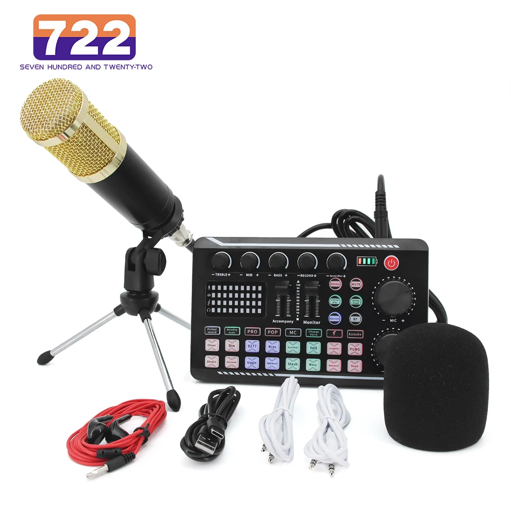 DJ-Equipment-Microphone-Sound-Card-Console-Studio-Sound-Card-Kit-Mixing ...