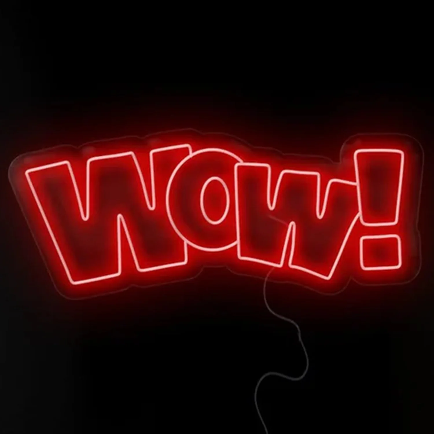 WOW New Neon Sign Word LED Neon Wall Light Signs Acrylic USB Light for ...