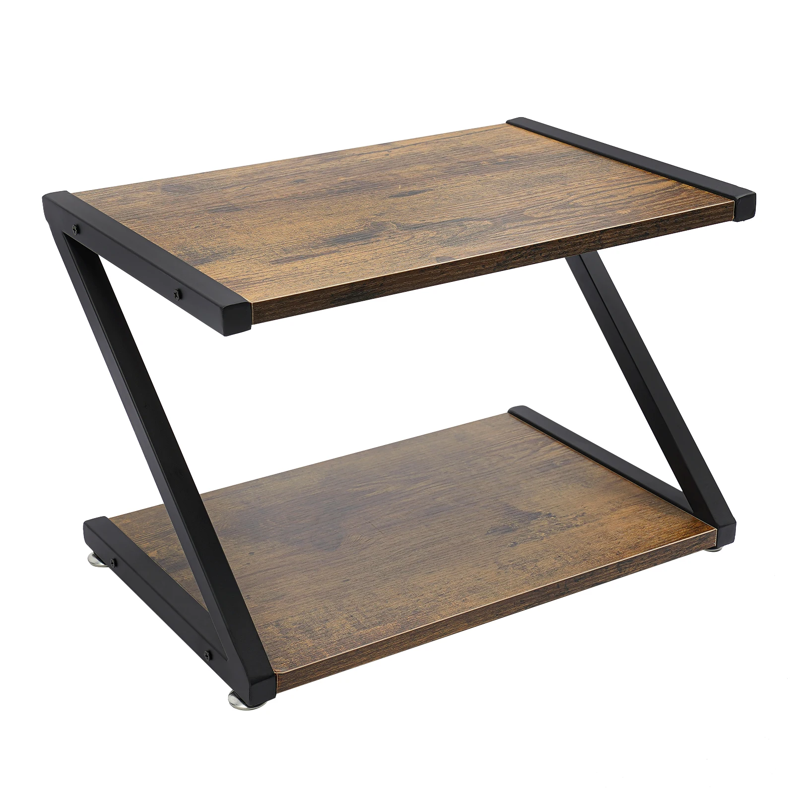 Desktop-Printer-Stand-with-2-Tier-Wood-Storage-Shelves-Desk-Organizer ...