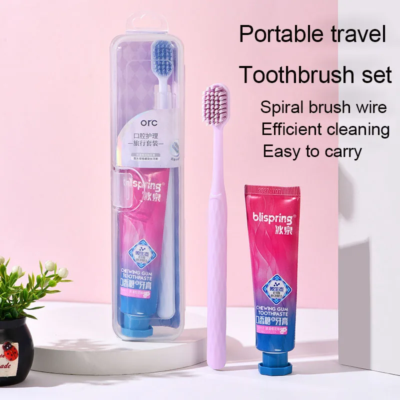 Toothbrush-Toothpaste-Travel-Set-For-Adults-Couple-Household-Portable ...
