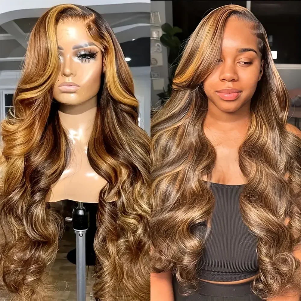 Body-Wave-Highlight-Ombre-Honey-Blonde-P4-27-Colored-wig-13x4-HD ...