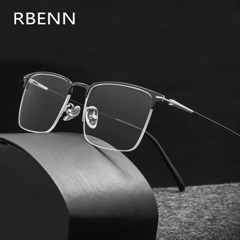 RBENN-Titanium-Half-Frame-Blue-Light-Blocking-Reading-Glasses-Men ...