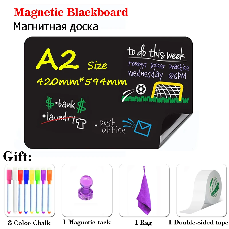 Tableau,Autocollants de tableau magnétique pour réfrigérateur, taille ...