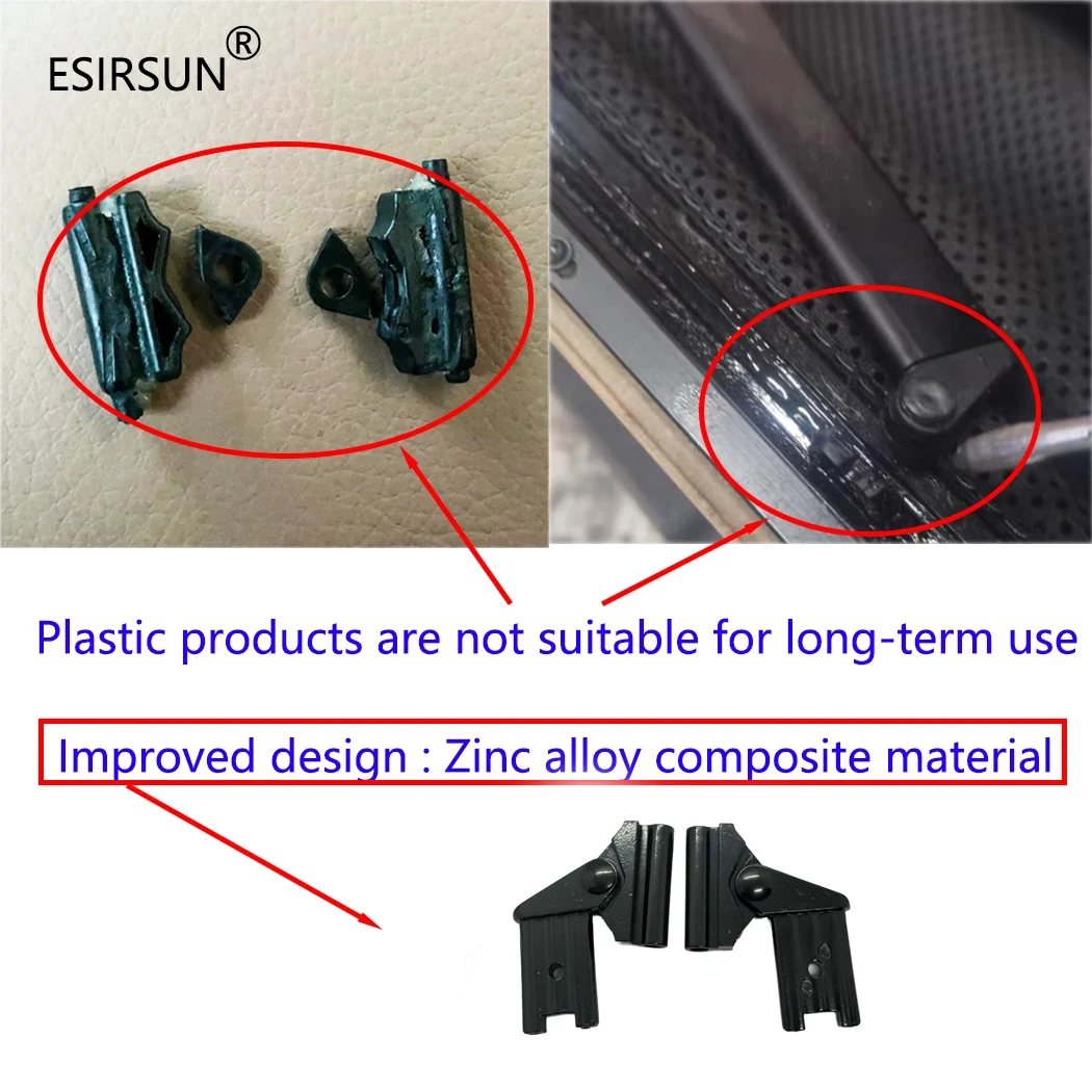 ESIRSUN Rear Window Electric Curtain Sun Shade Blind Clips Bracket Set ...
