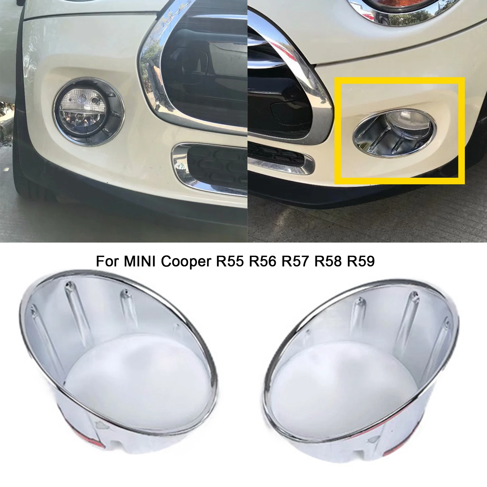 For-MINI-Cooper-R55-R56-R57-R58-R59-2014-2018-Fog-Lamp-Light-Cover ...