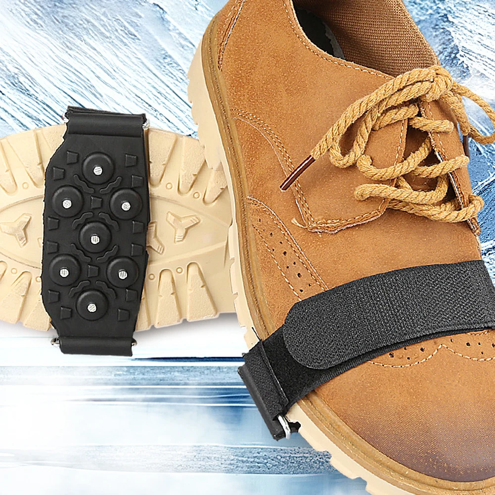 Нескользящие зимние ледяные когти с 7 зубцами, регулируемая прогулочная ...