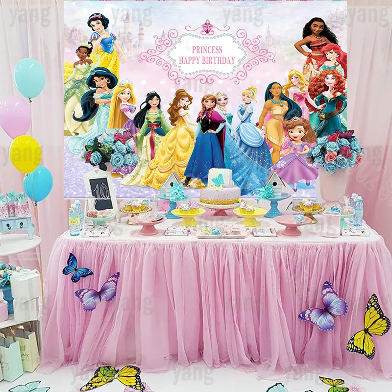 Disney Princess Background Birthday | Disney Princess Birthday Backdrop ...